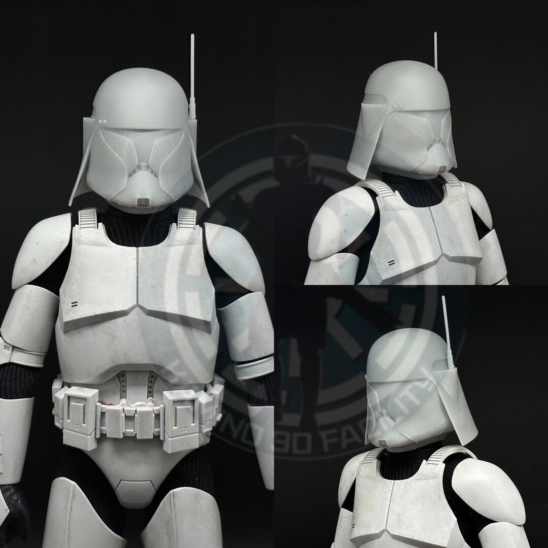 1:6 HT Phase One Commander Bacara Clone Trooper Helmet for Custom 12in ...