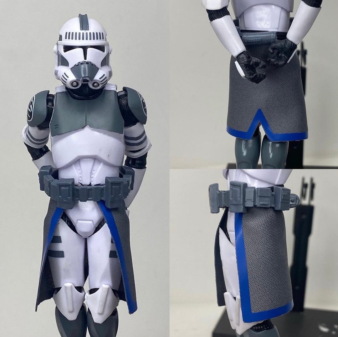 1:12 Custom Realistic Grey and Blue Kama for Clone Trooper Black Series ...