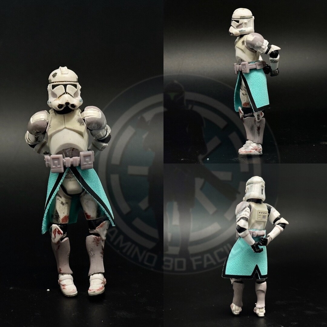 1:18 Custom Realistic Teal and Black Kama for Clone Trooper 3.75 Inches ...