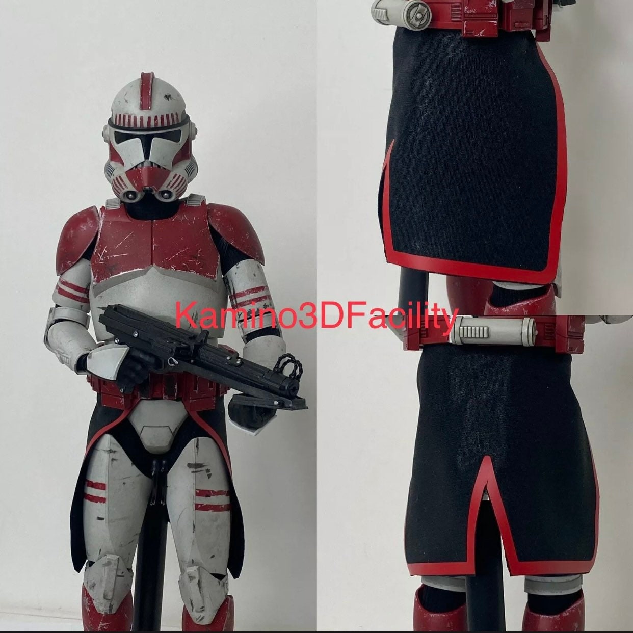 1:6 SS/HT Clone Trooper Realistic Black and Red Kama for Custom 12 ...