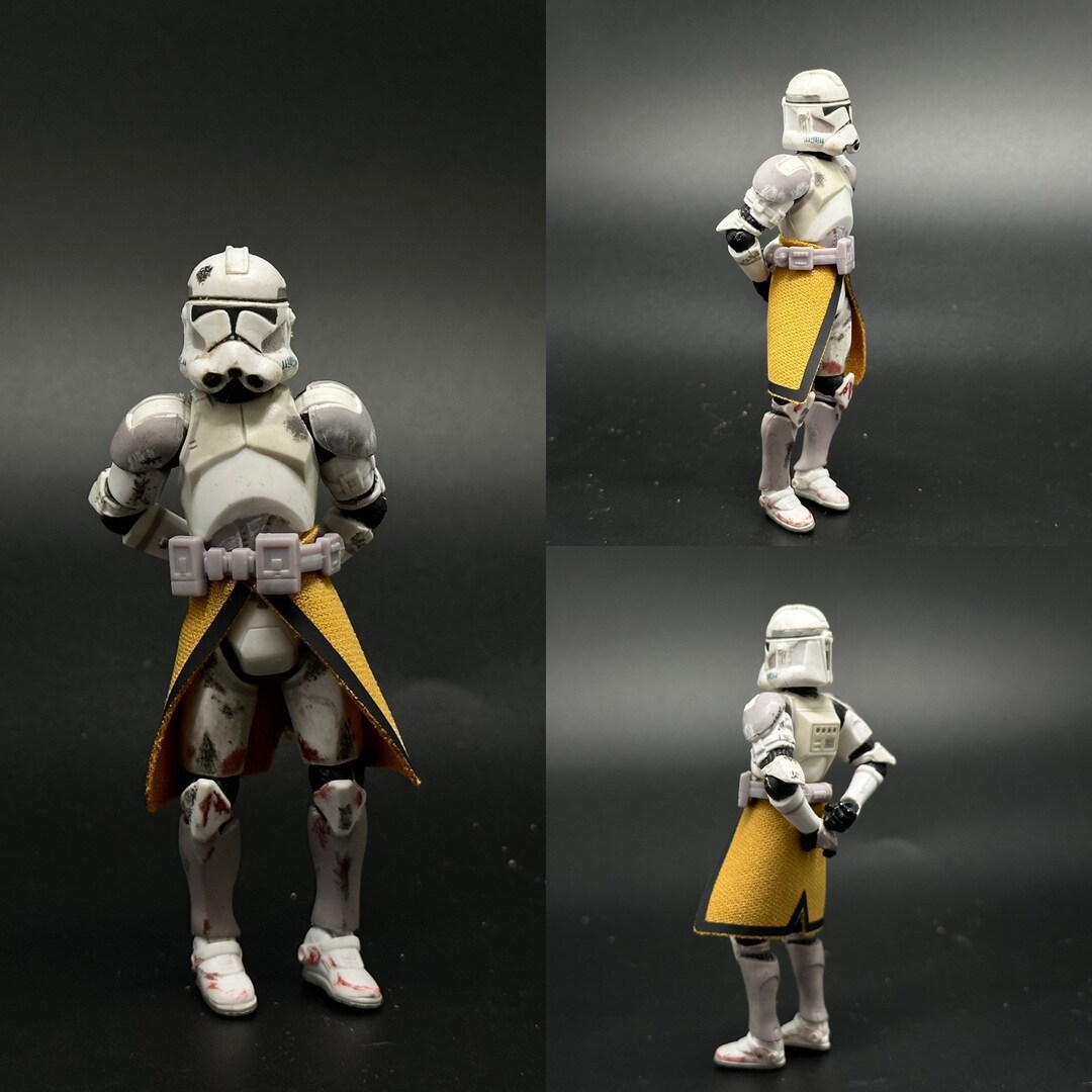 1:18 Custom Realistic Gold and Black Kama for Clone Trooper 3.75 Inches ...
