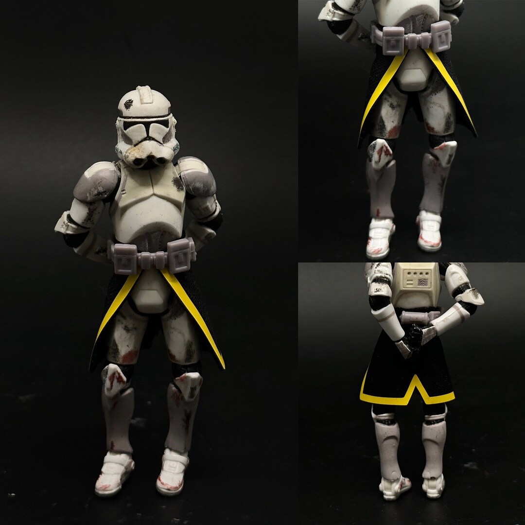 1:18 Custom Realistic Black and Yellow Kama for Clone Trooper 3.75 ...