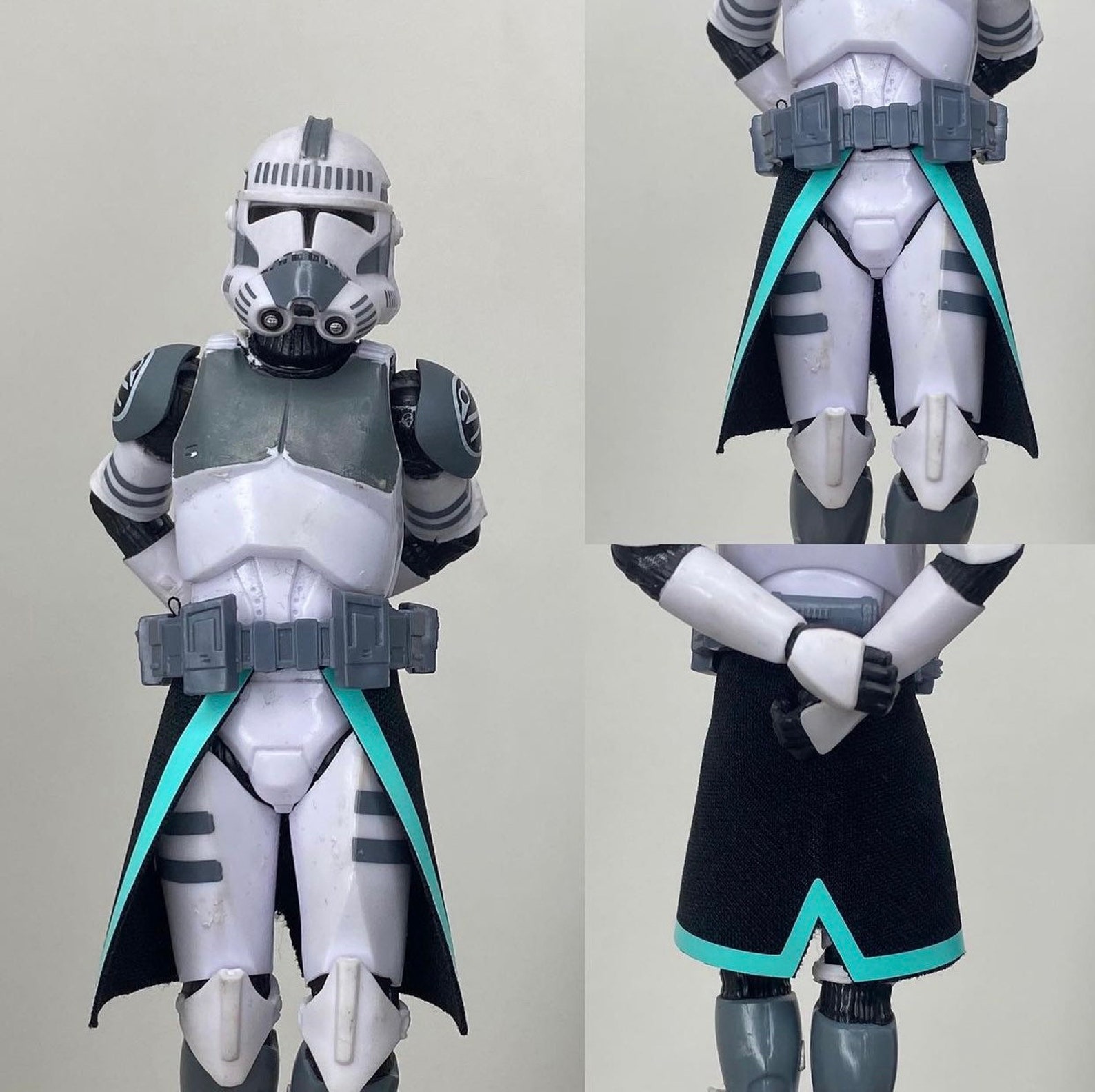 1:12 Custom Realistic Black and Teal Kama for Clone Trooper Black ...