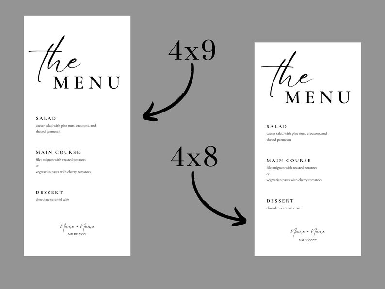 Customizable Editable Printable Menu Template for Modern - Etsy