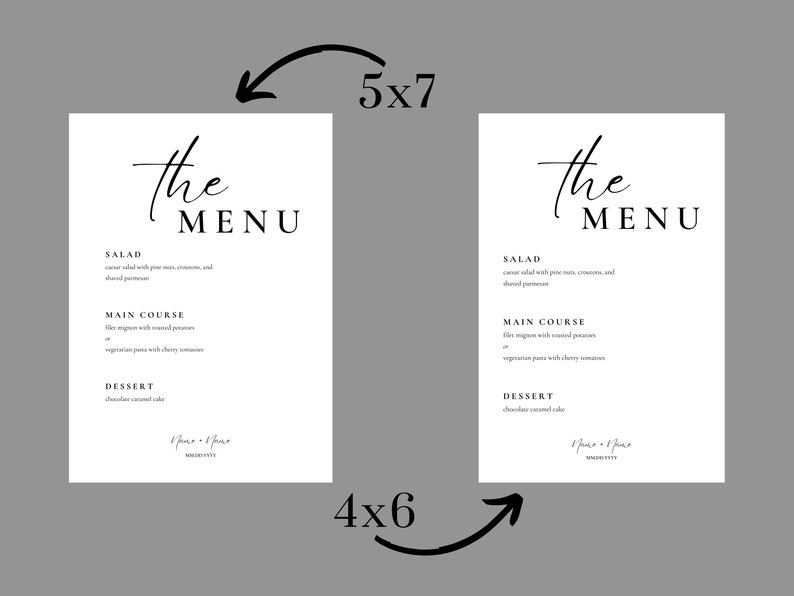 Customizable Editable Printable Menu Template for Modern - Etsy
