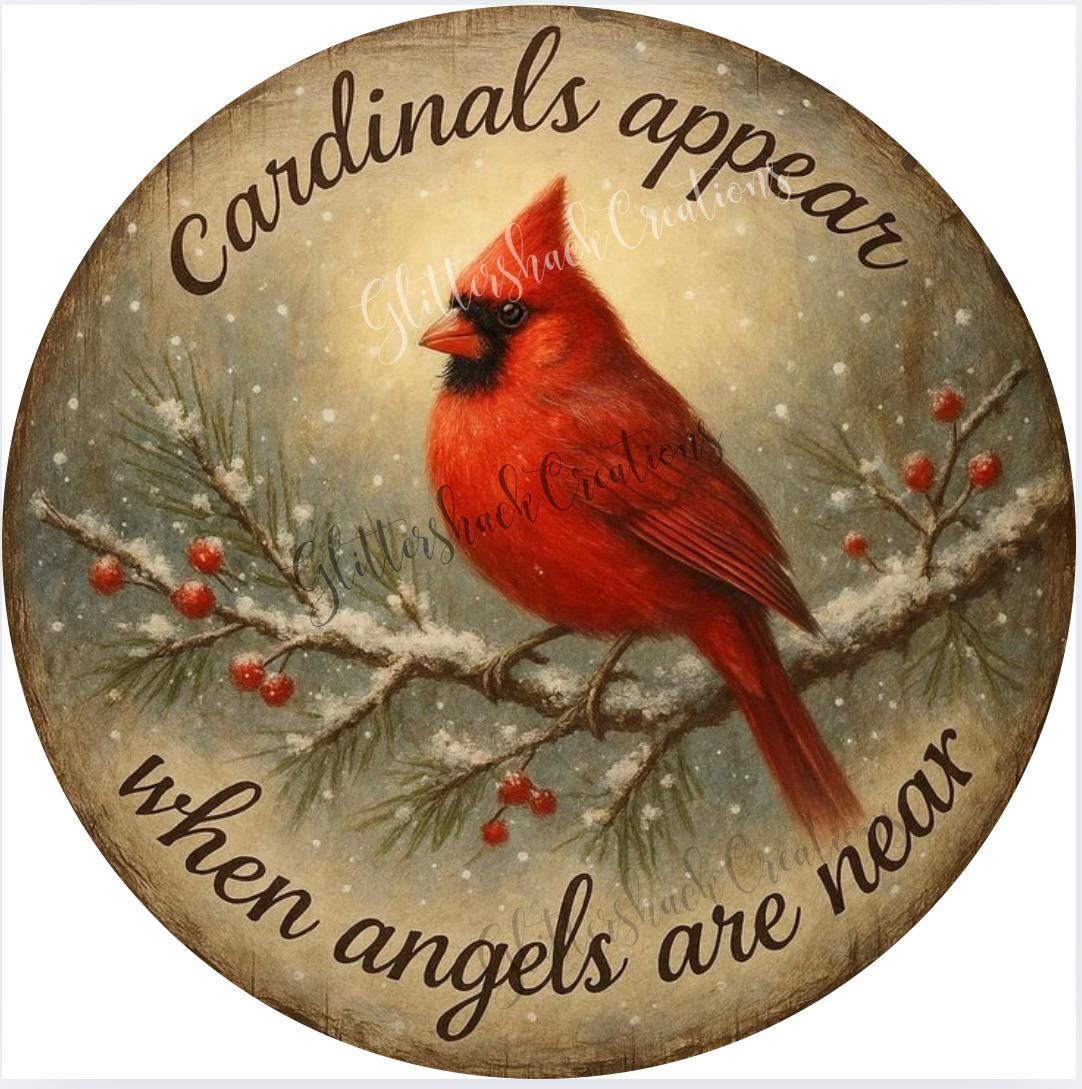 Rustic Winter Memorial Sign | Cardinals Appear When Angels Are Near ...