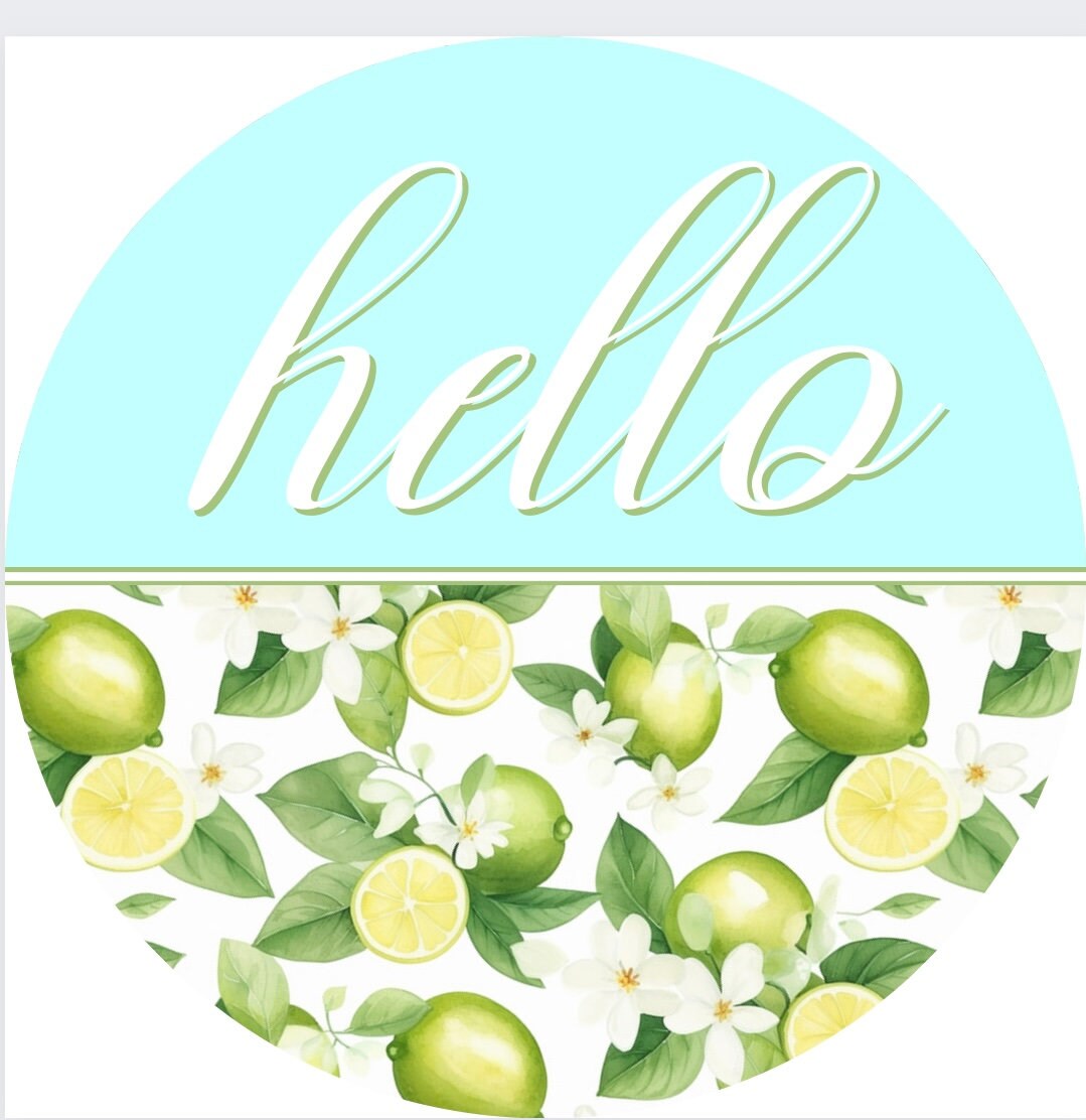 Round Lime Welcome Sign, Lime Decor, Door Hanger, Sign for Wreath ...