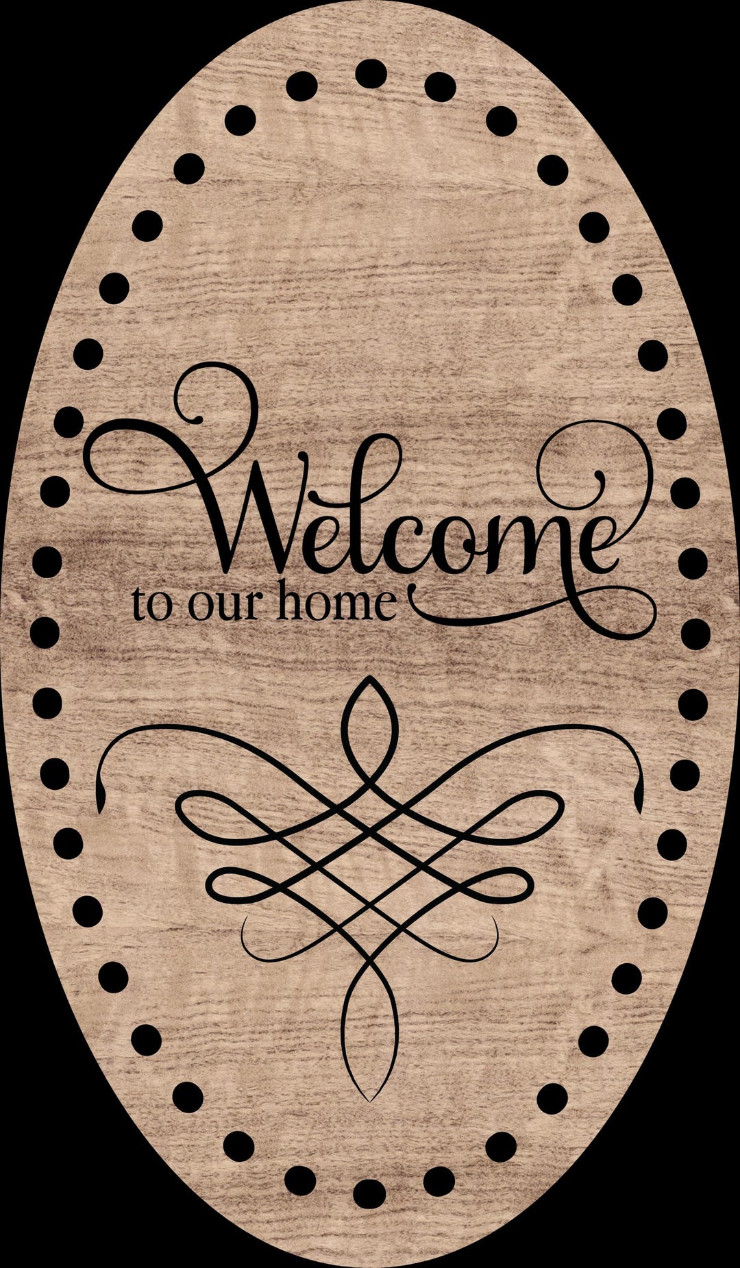Rustic Metal Welcome Sign for Front Door | 7x12 Oval Porch Sign ...