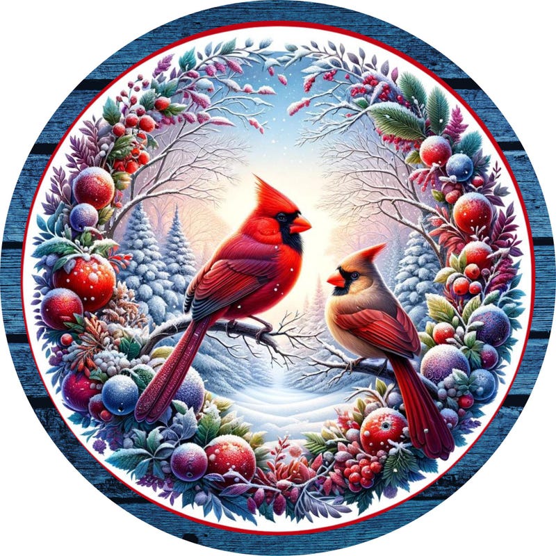Cardinal Wreath Signs - Etsy