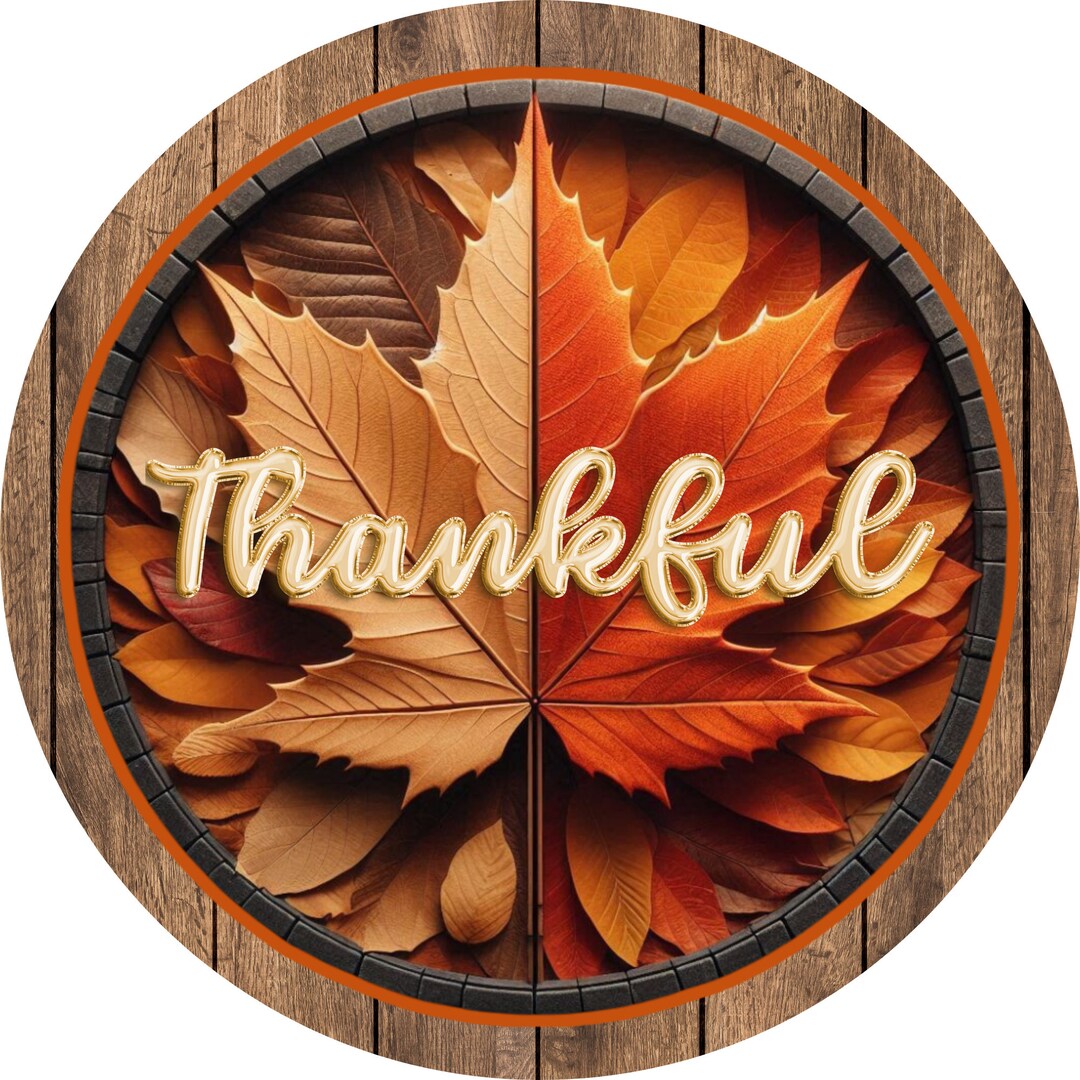 Round Metal Fall Wreath Sign Handcrafted Floral Autumn Decoration With ...