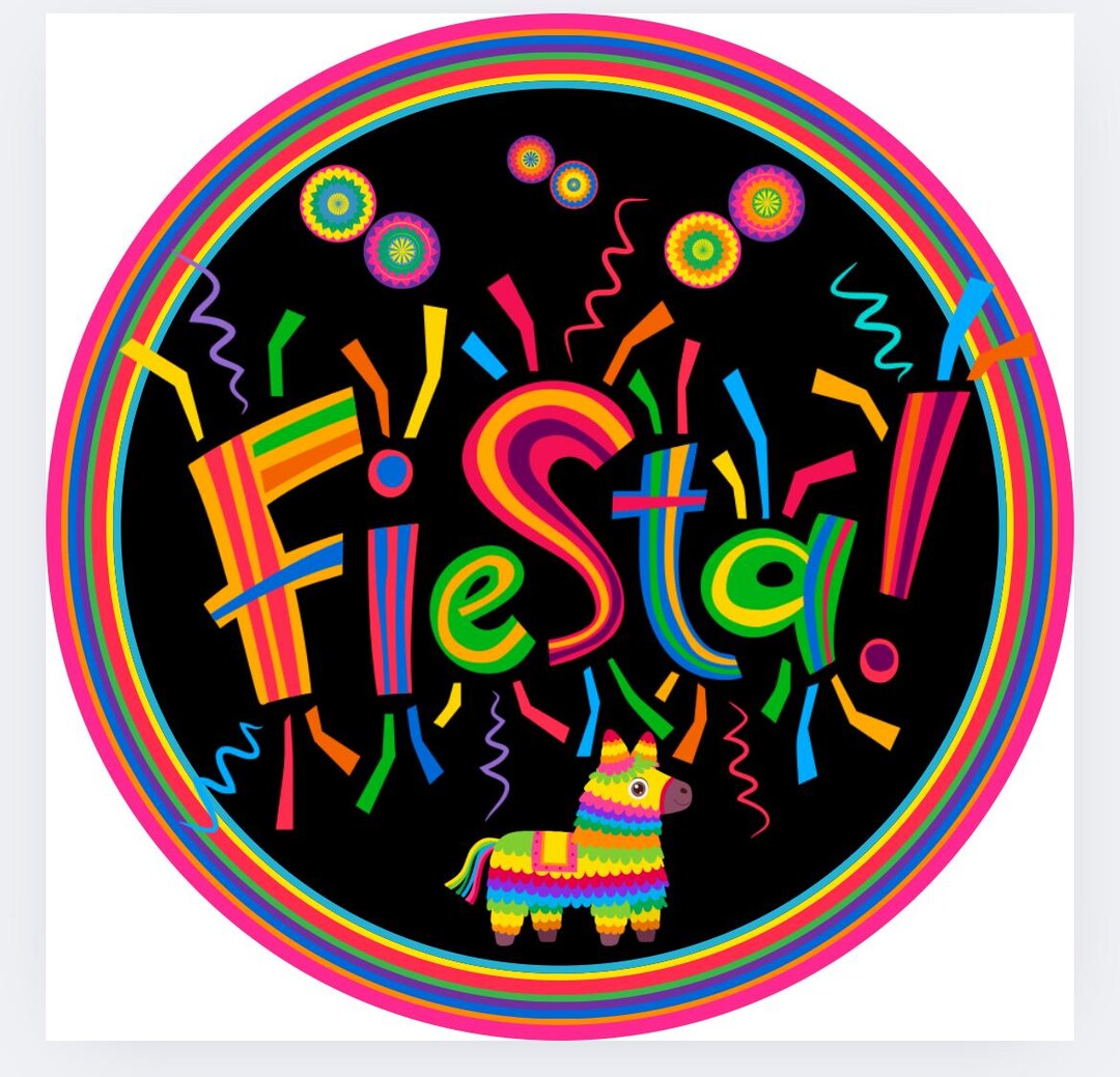 Neon Fiesta Wreath Sign Round Metal | Cinco De Mayo Confetti Sign ...