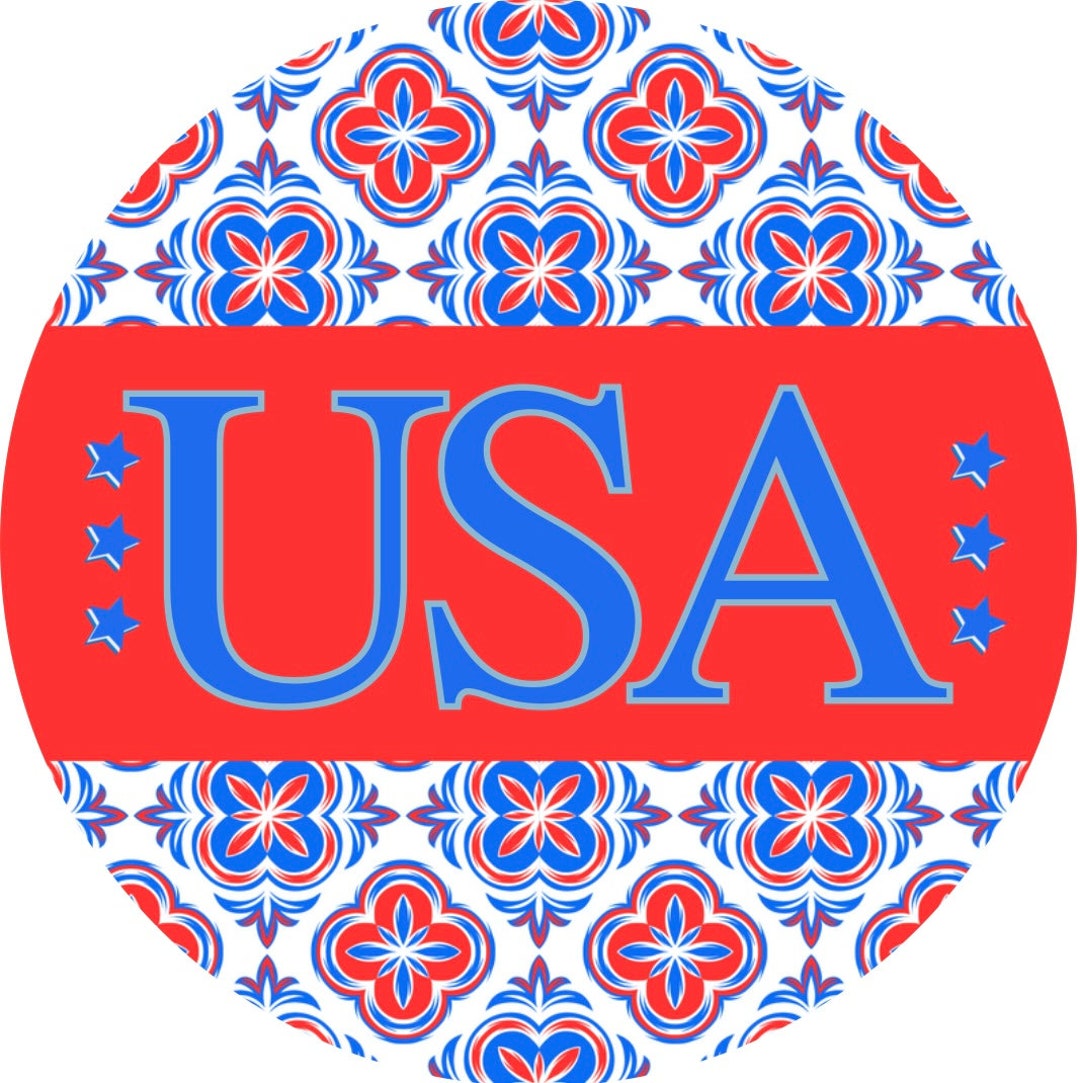 Patriotic Wreath Sign, Welcome Sign, USA Decor, Door Hanger, Red White ...