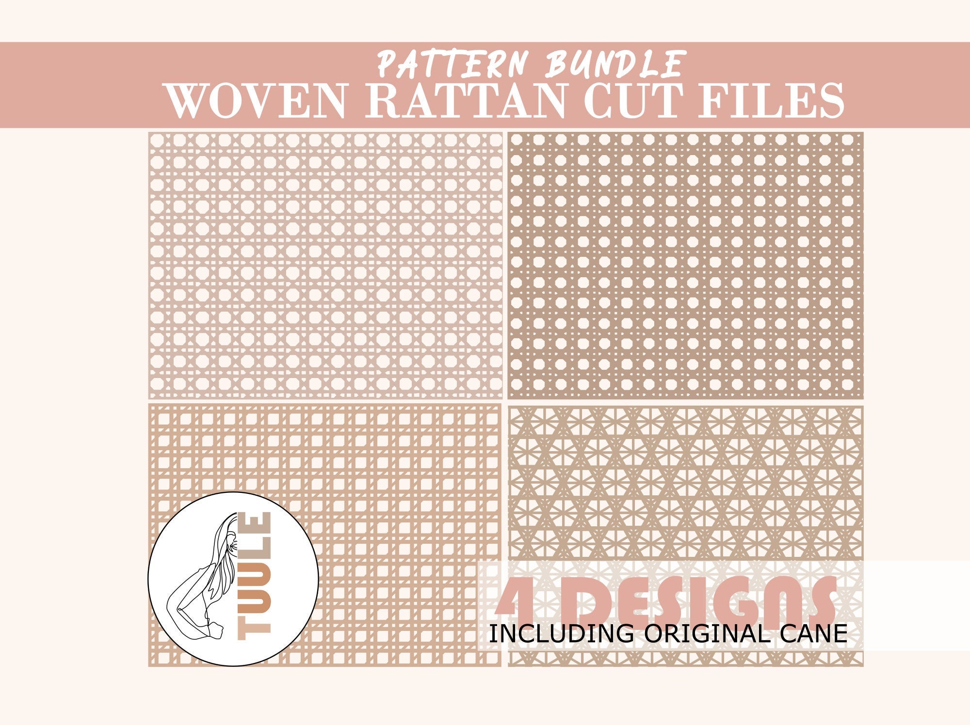 SVG Woven Rattan Cane Cut File Bundle natural Imitation - Etsy Canada