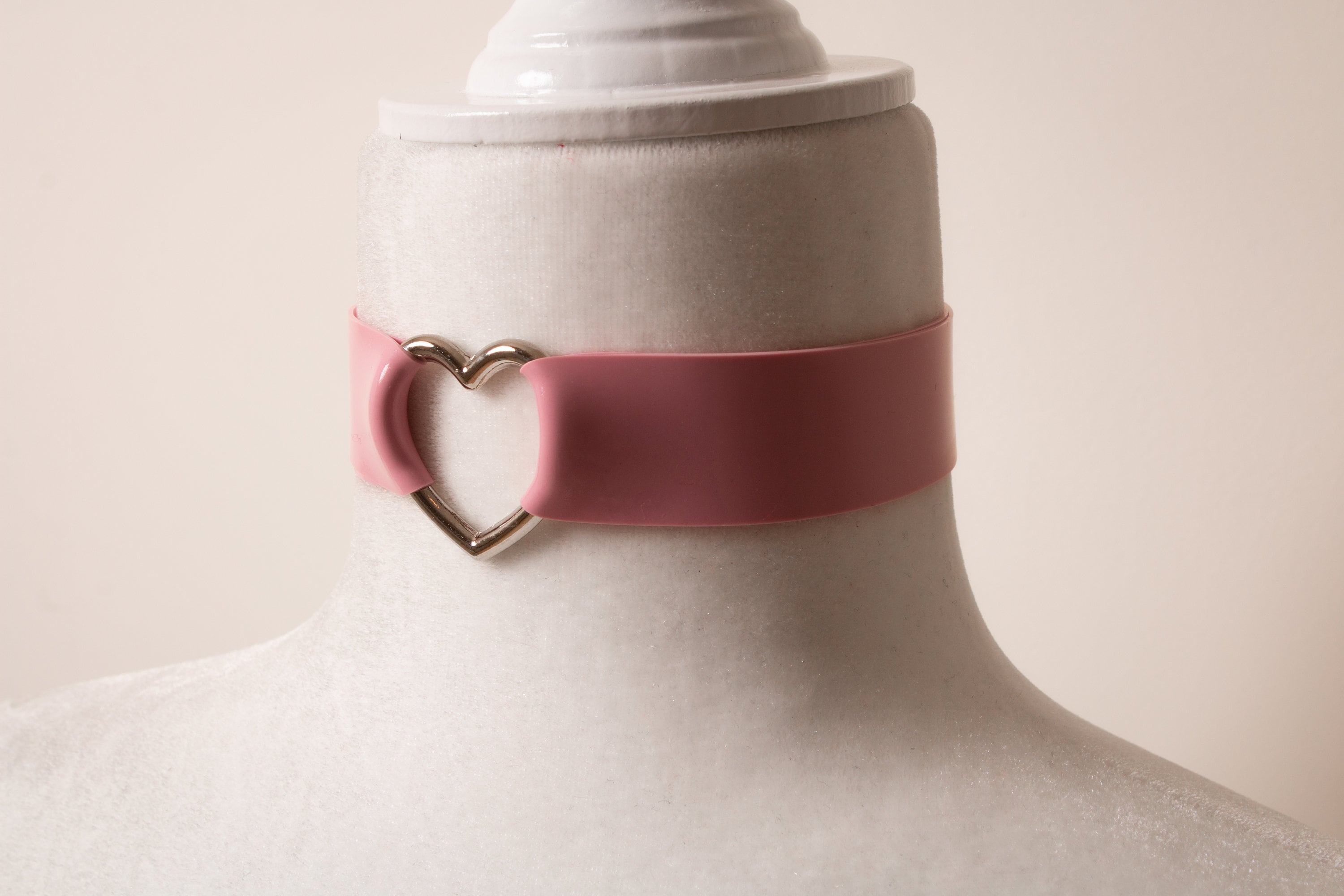 Pink Latex Heart Choker for Valentines Day Gift Latex Collar | Etsy