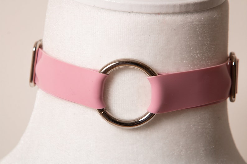Pink Latex Choker As Bdsm Jewelry Latex Collar As Discreet Etsy Sweden