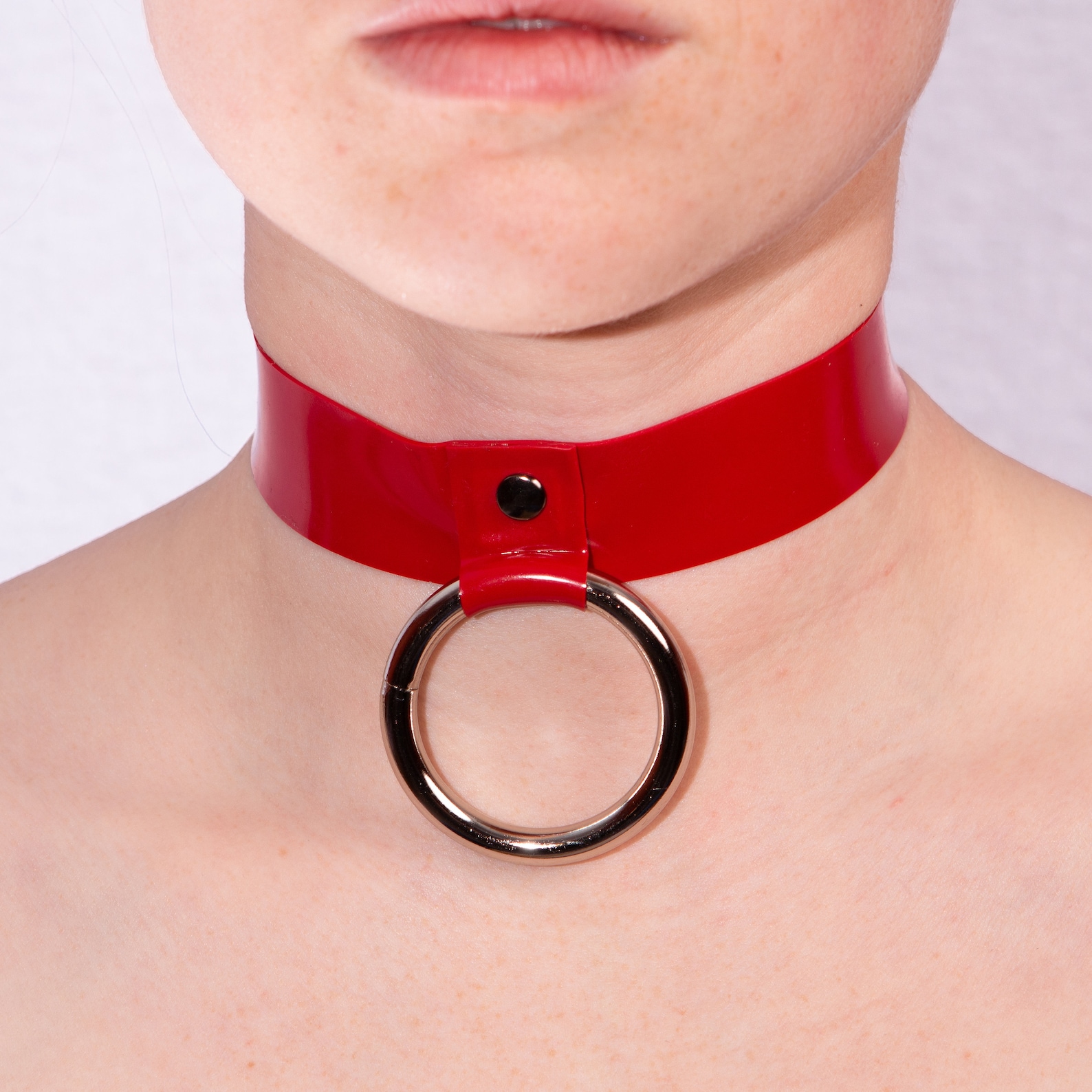 Red Latex Choker As Bdsm Jewelry Latex Collar As Discreet Day Collar Kittenplay Collar For