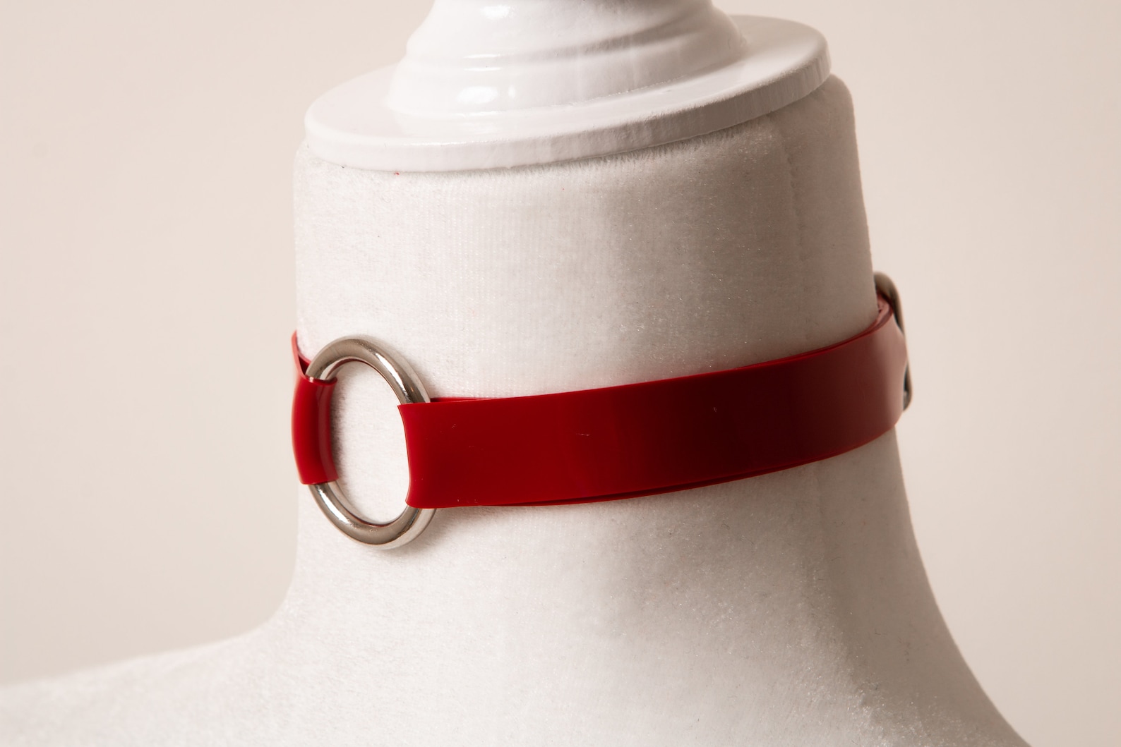 Red Latex Choker As Bdsm Jewelry Latex Collar As Discreet Day Collar Kittenplay Collar For