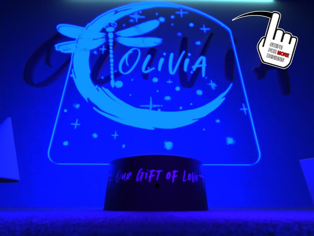 Personalized Baby Girl Night Light, Custom Nursery Lamp, Baby Shower ...