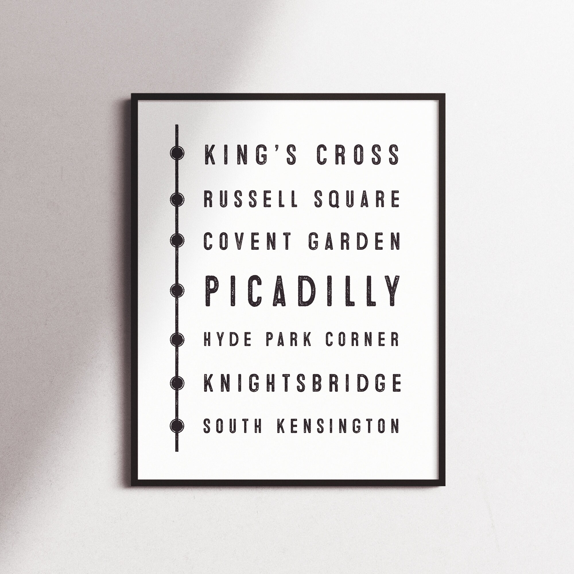 London Tube Stations Typographic Wall Art, Instant Download, Printable ...