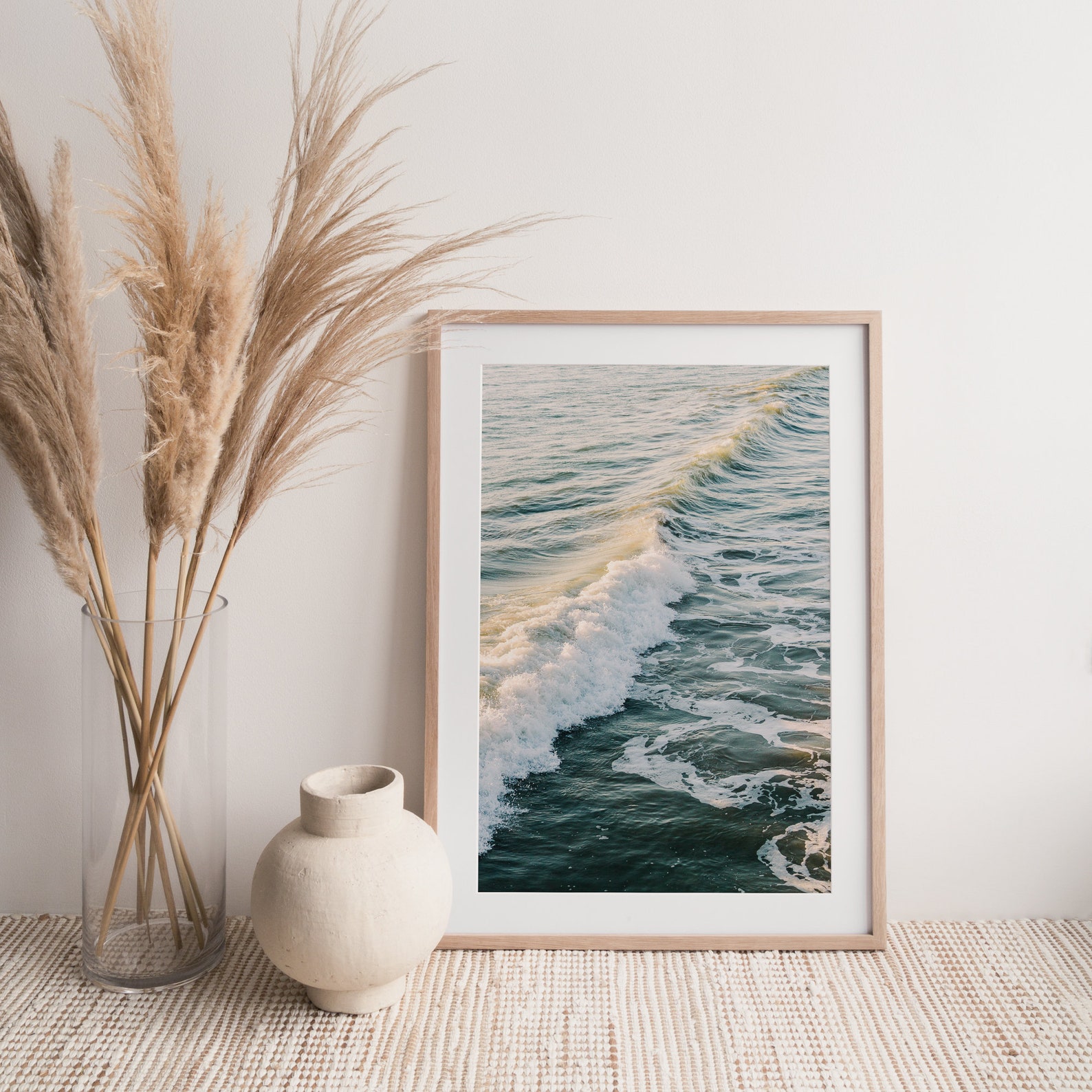 Ocean Wave Printable Wall Art, Boho Wall Decor, Digital Download, Beach ...