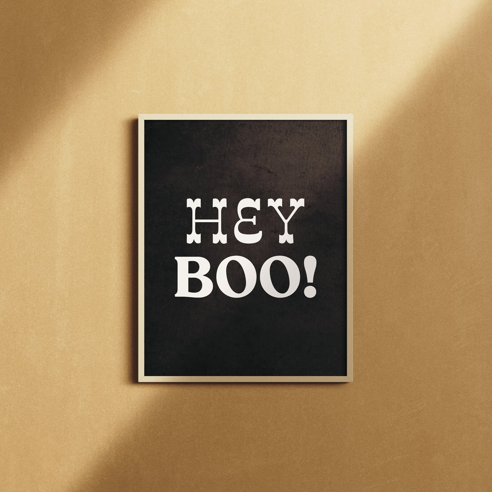 Halloween Printable Wall Art, Hey Boo, Spooky Wall Decor, Instant ...