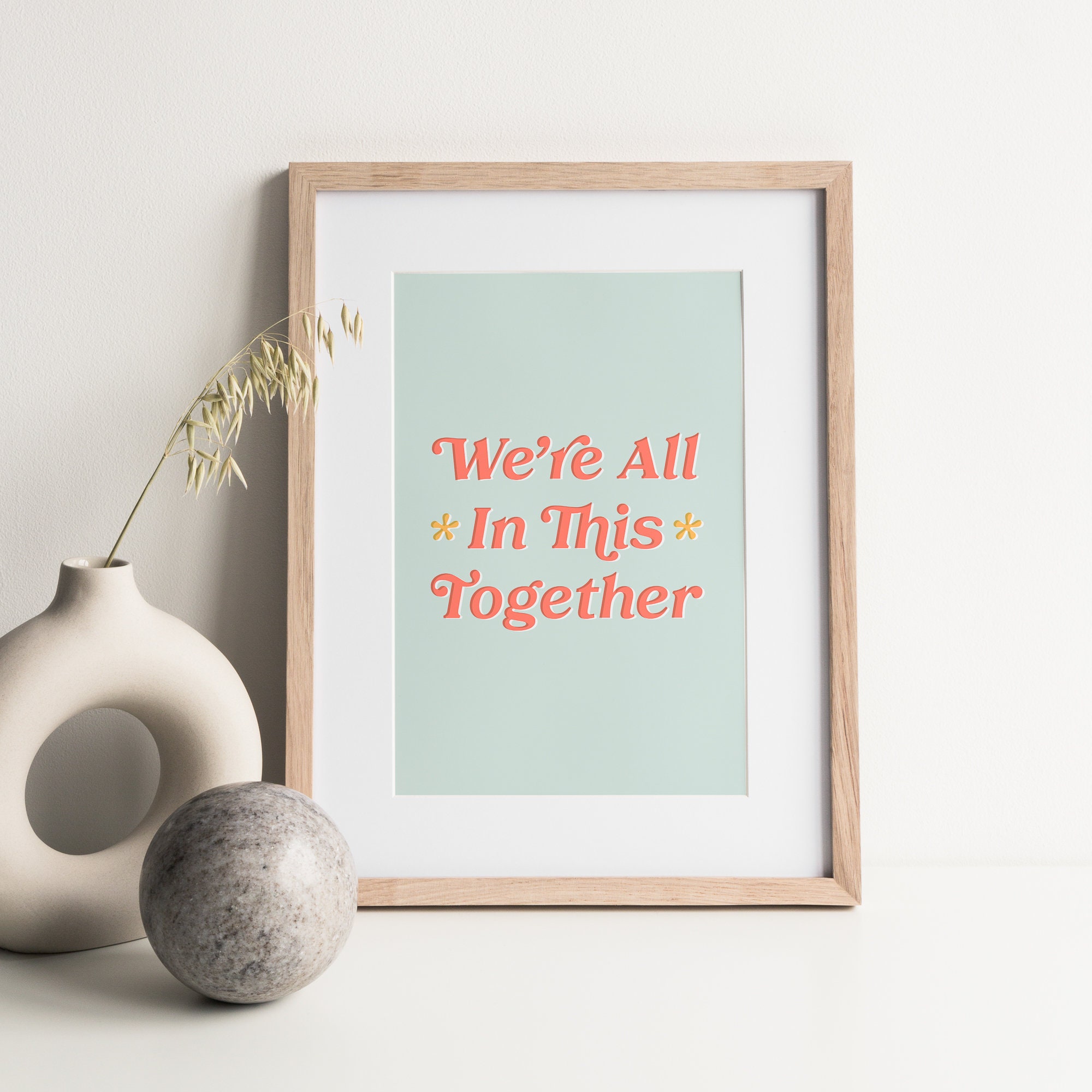 We're All in This Together Motivational Wall Art, Printable Wall Decor ...