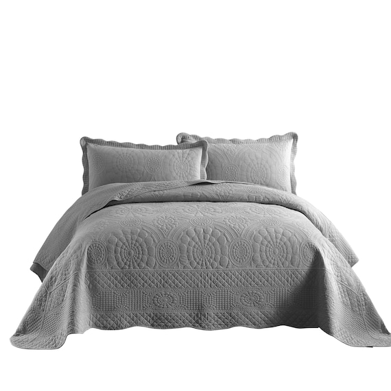 3 piece 100 Cotton Oversized Bedspread Set Craft Coverlet Set TF Shasta Etsy UK