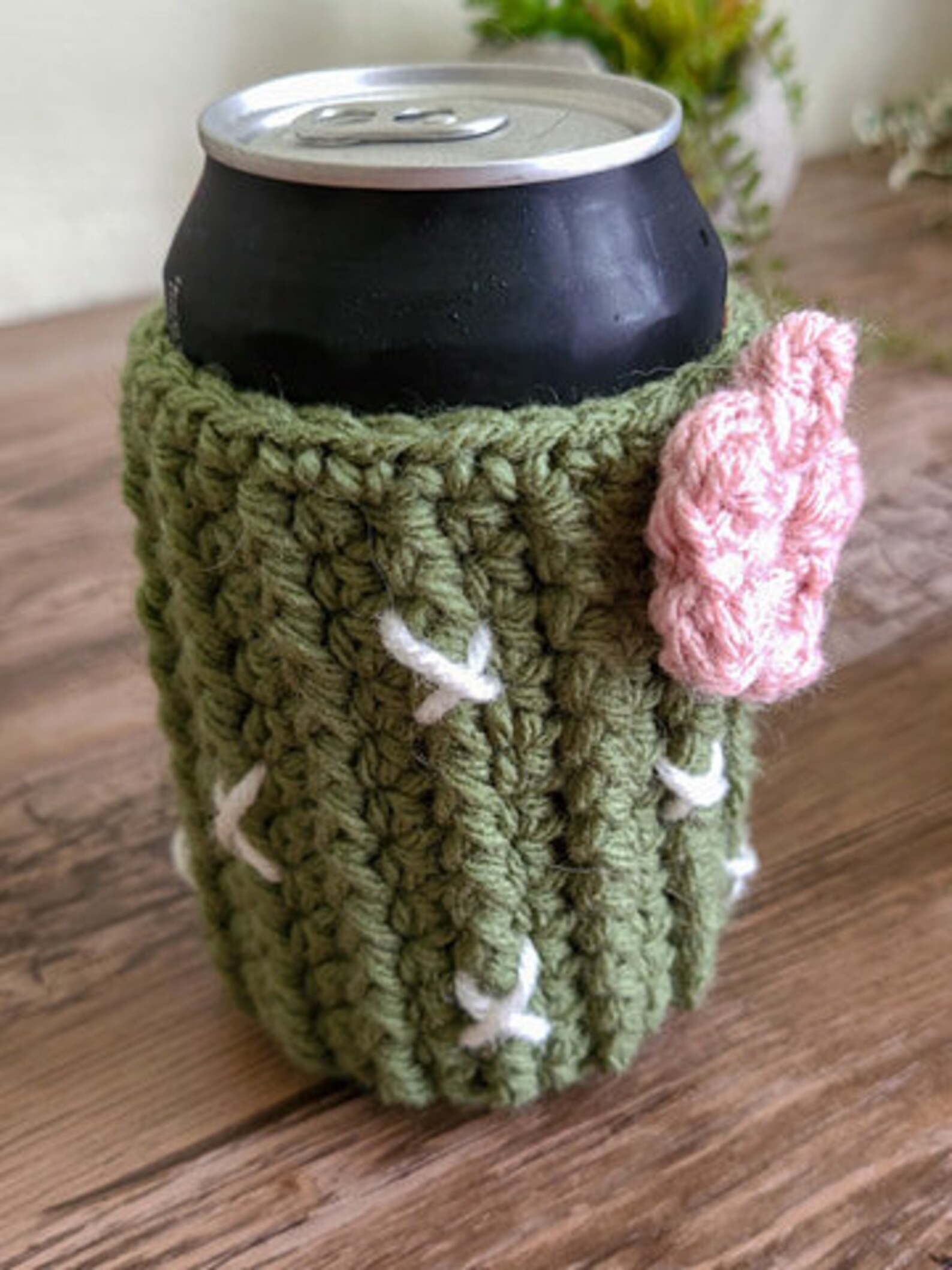 Crochet Can Cozy Pattern PDF Crochet Cactus Can Cozy | Etsy