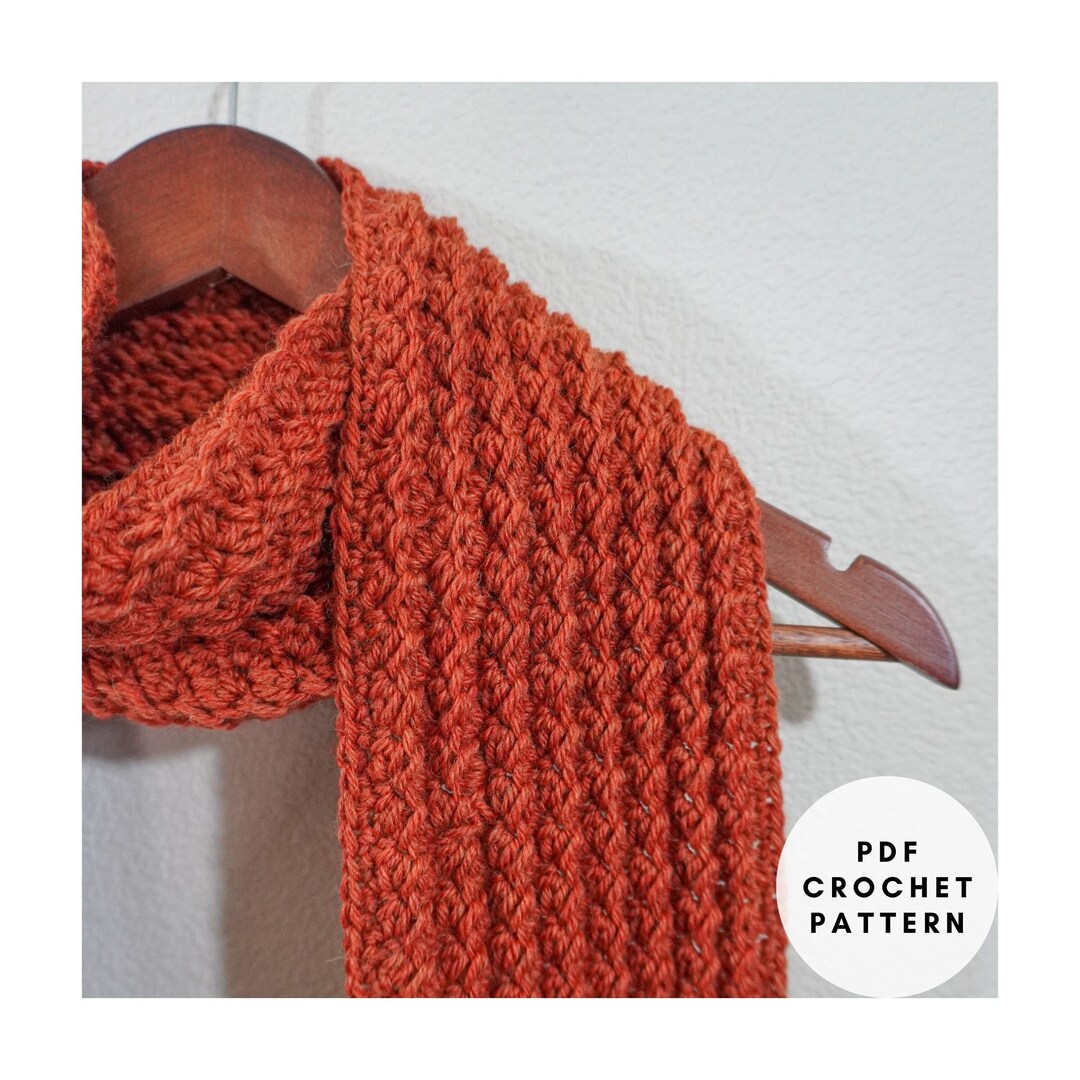Crochet Scarf Pattern PDF, Unisex Crochet Scarf Pattern, Gender Neutral ...