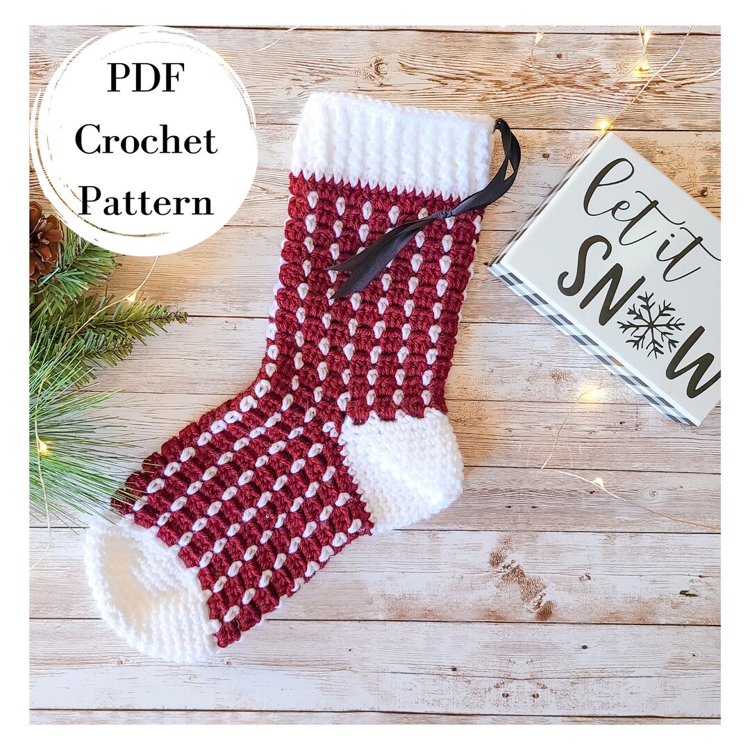 Crochet Christmas Stocking PDF Pattern, Crochet Holiday Stocking ...