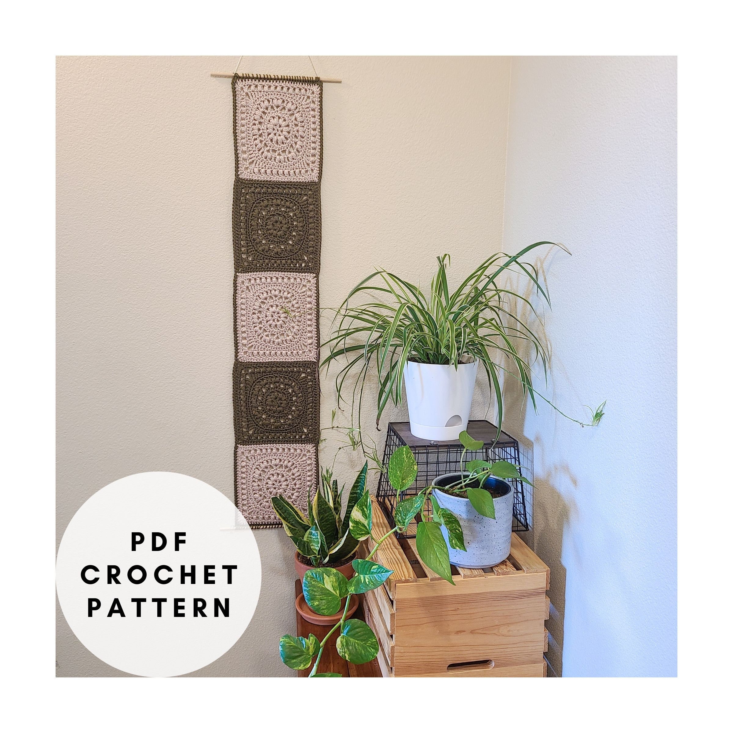 Crochet Wall Hanging Pattern PDF Granny Square Crochet Wall - Etsy