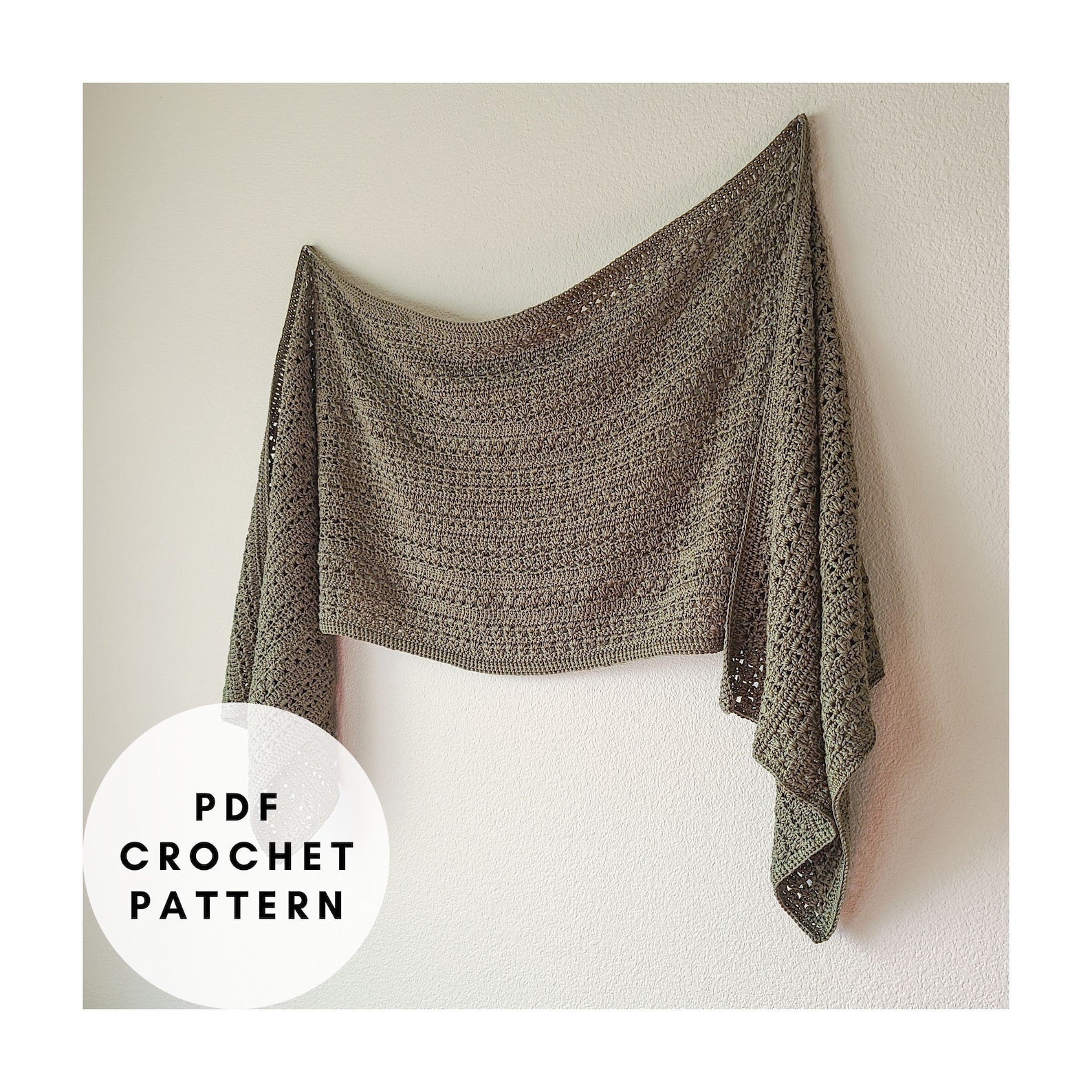 Crochet Wrap Pattern PDF, Crochet Rectangle Shawl Pattern, Crochet ...