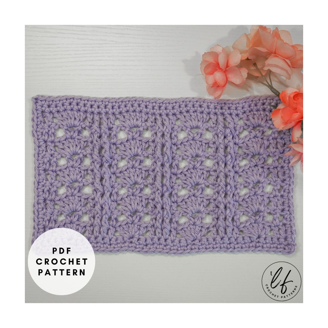 Crochet Shell Stitch Pattern PDF, Crochet Blanket Part for Crochet ...