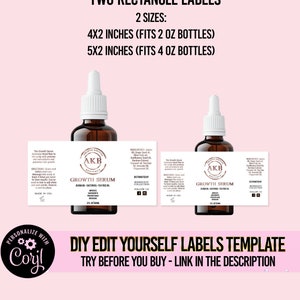 DIY Hair Growth Serum Label Template, Editable Product Labels (pdf ...