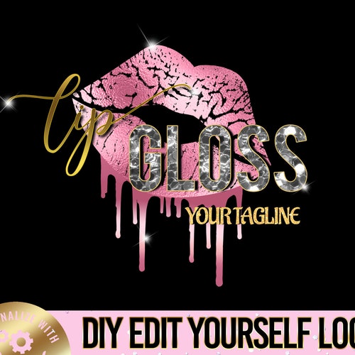 Lipgloss Logo Lip Gloss Logo Beauty Logo Design - Etsy