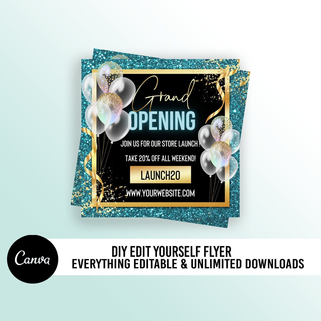 DIY Grand Opening Flyer, Website Launch Flyer, Product Launch, New ...