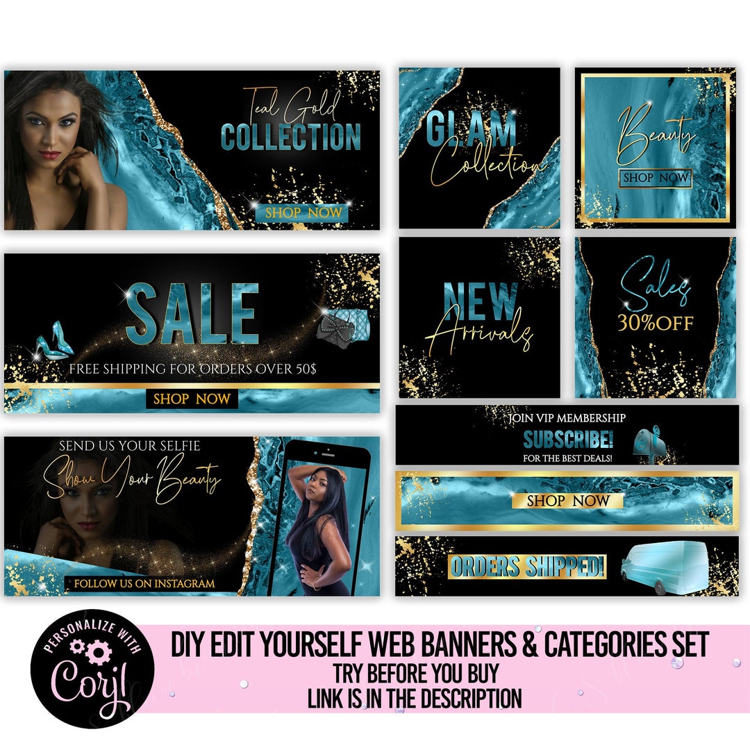 DIY Beauty Web Banner Template Set, Shopify Banners (digital Download ...