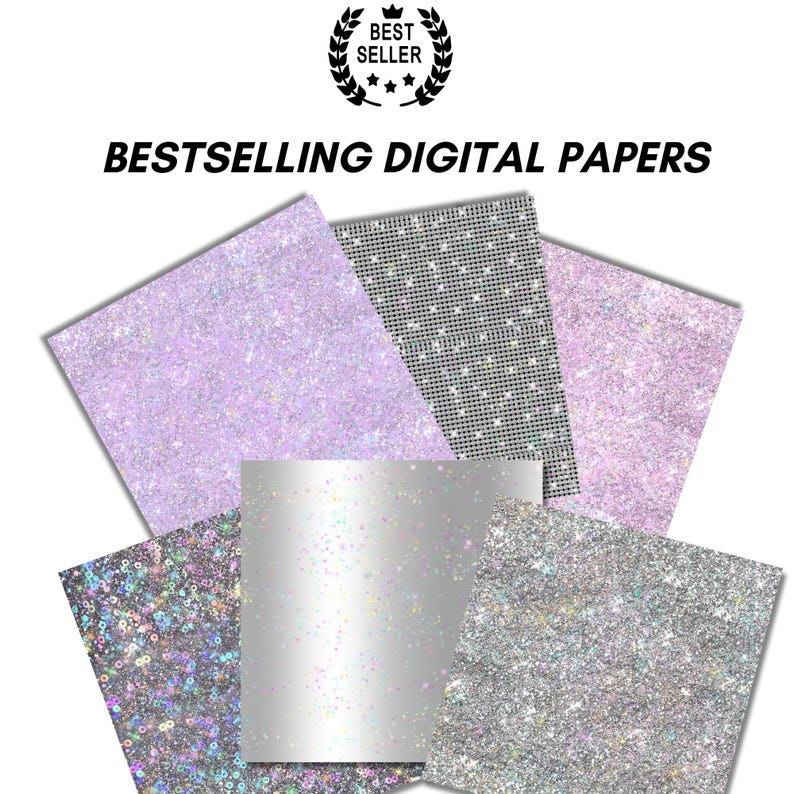 Glam Glitter Diamond Digital Paper, Sparkle Textures (digital Download ...
