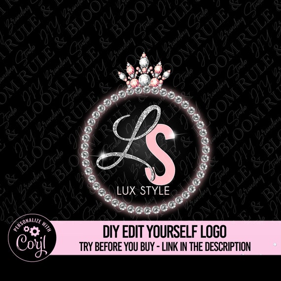 DIY Diamond Sparkle Logo Template Glitter Boutique Logo - Etsy