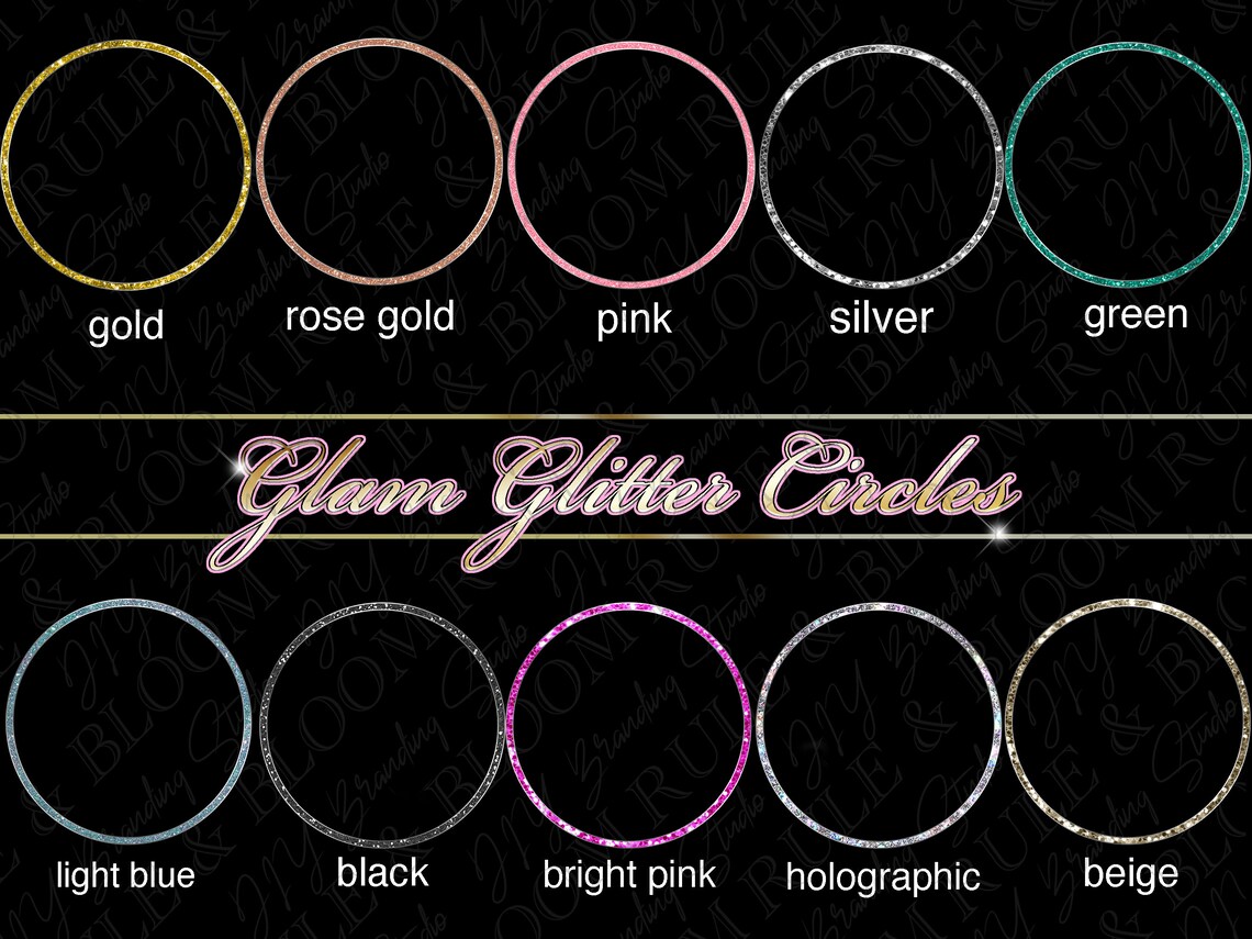 GLITTER Circles Clipart Sparkling Shiny Frames Digital - Etsy Canada
