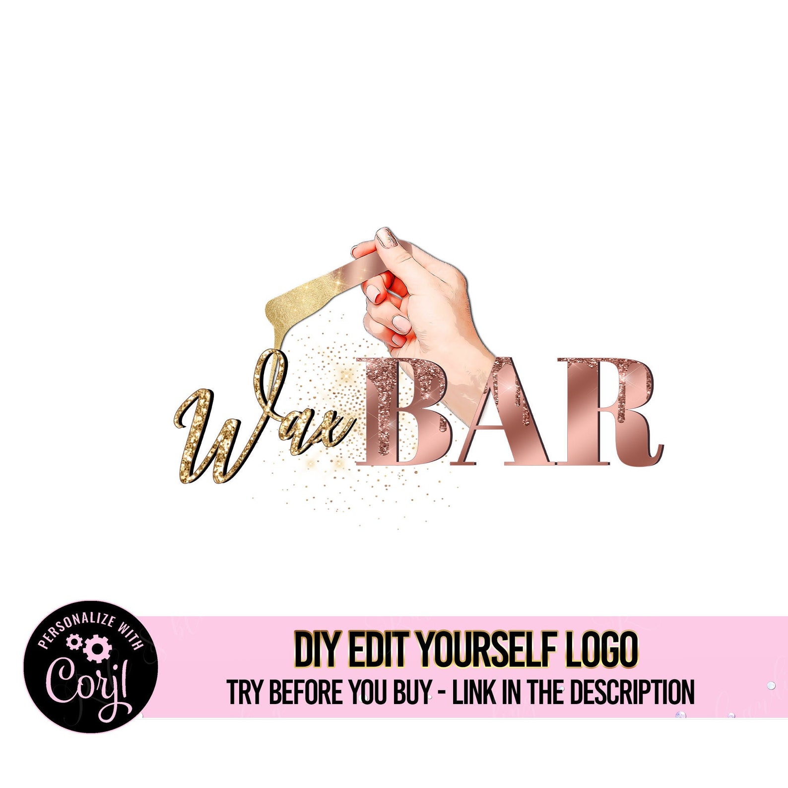 Waxing Logo Design Editable Wax Logo Sugar Wax Logo - Etsy