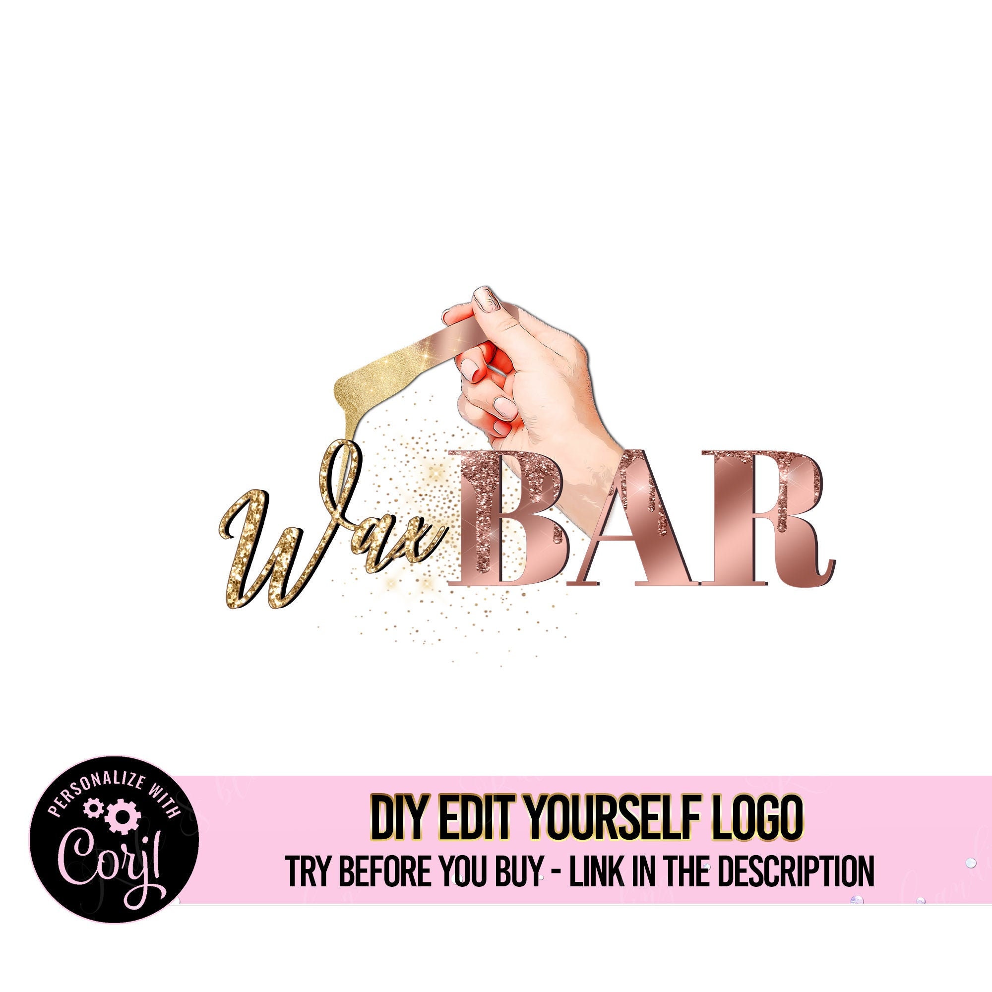 Waxing Logo Design Editable Wax Logo Sugar Wax Logo | Etsy