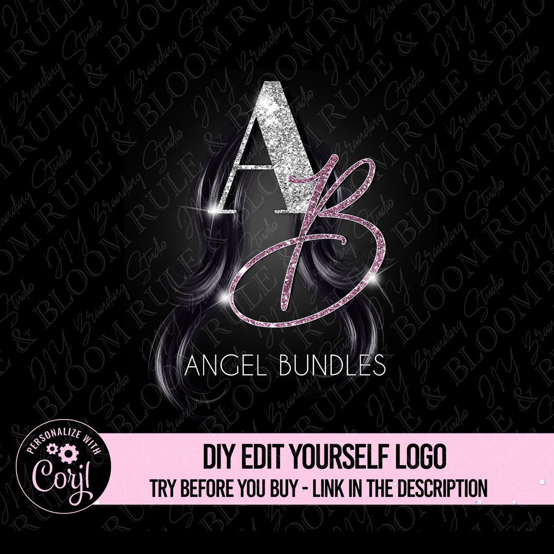DIY Hair Extension Logo, Wig Logo Design, Hair Logo Design, Hair ...