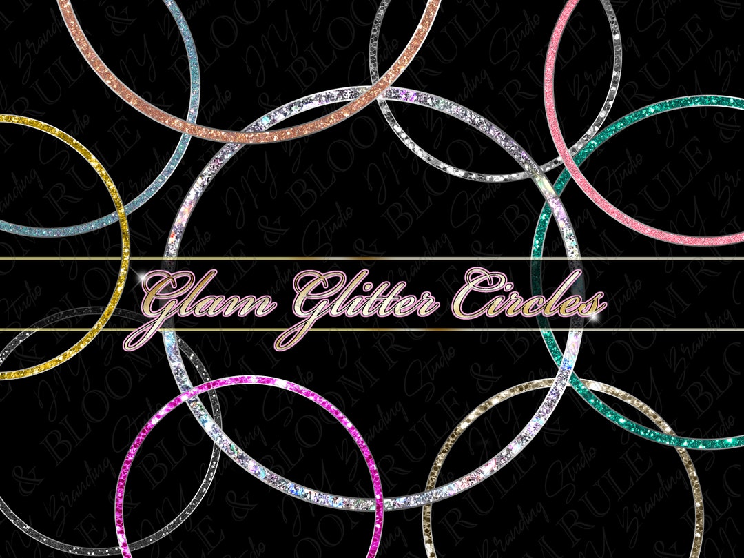 GLITTER Circles Clipart, Sparkling Shiny Frames, Digital Graphics Png ...