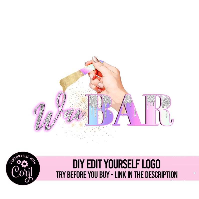 Waxing Logo Design Editable Wax Logo Sugar Wax Logo - Etsy