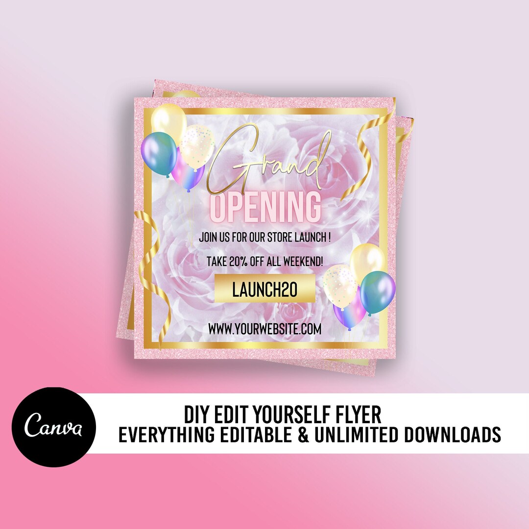 DIY Grand Opening Flyer, Website Launch Flyer, Product Launch, New ...