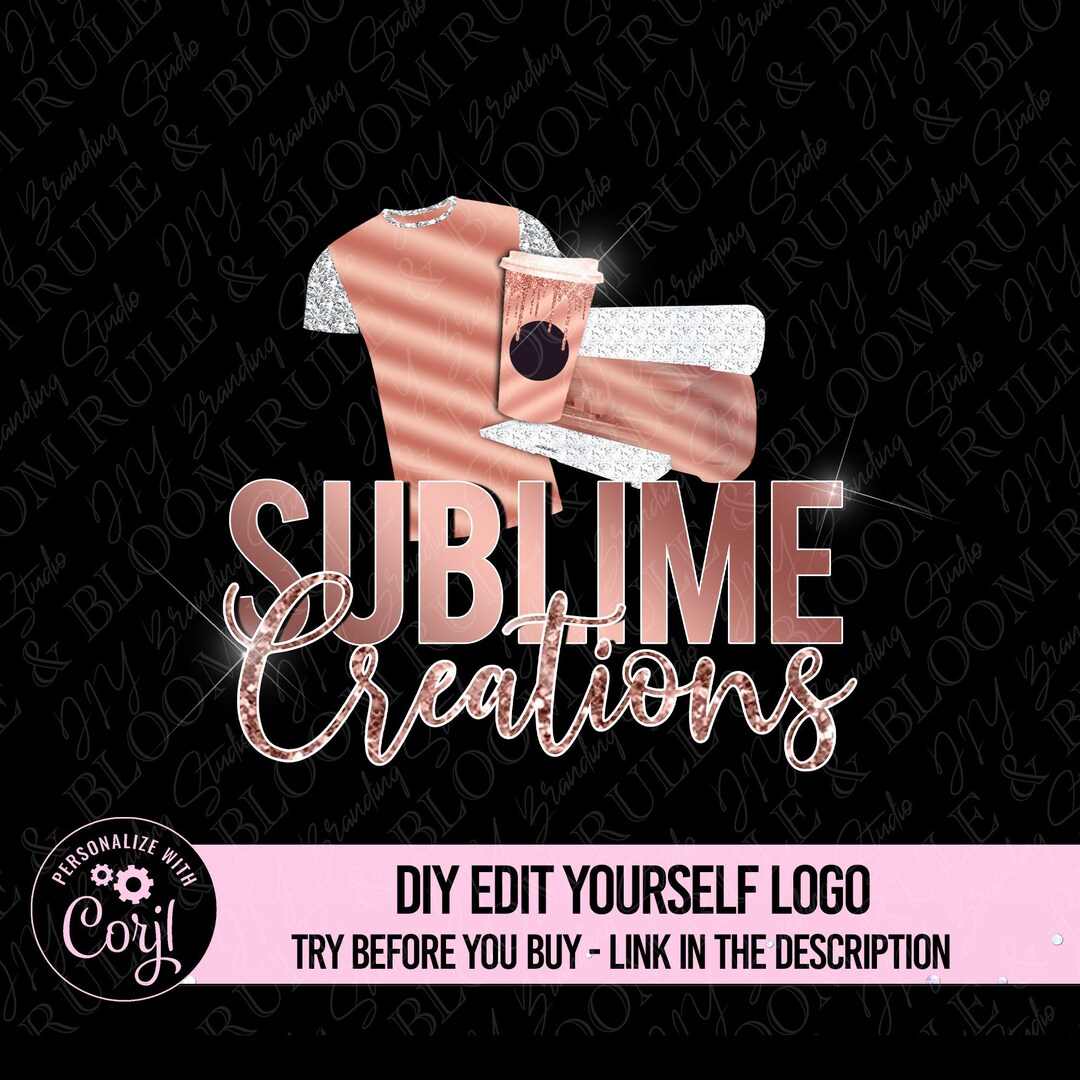 Heat Press Logo Template, Cricut Logo,editable Crafting Logo Design,t ...