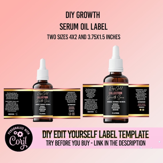 DIY Hair Growth Oil Label Design Do It Yourself Product Label | Etsy
