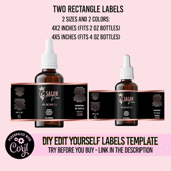 DIY Hair Growth Oil Label Design Do It Yourself Product Label | Etsy