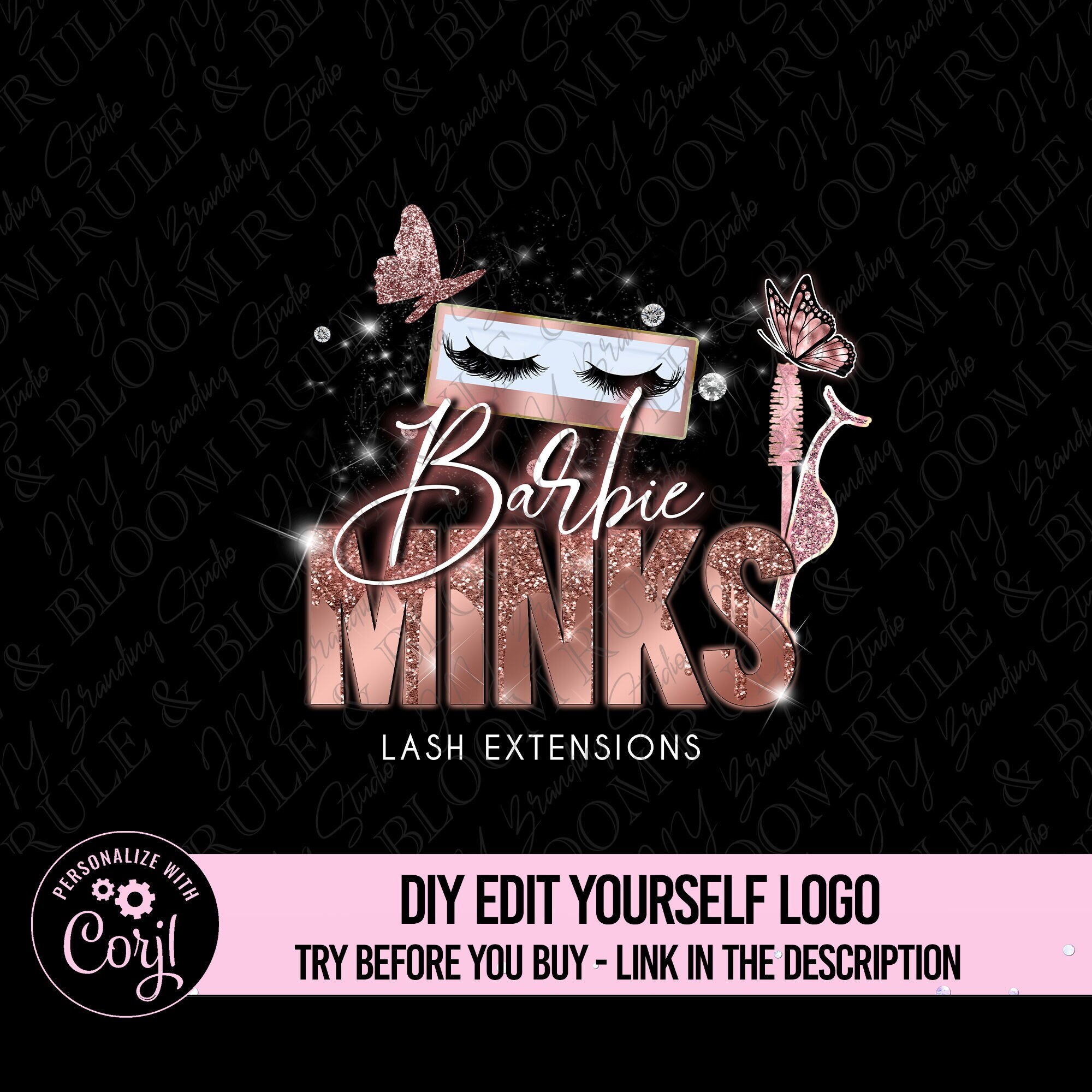 Paper Stationery Luxury Eyelash Extension Technician Logo Lash tech ...